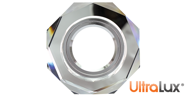 Ceiling downlight frame, octagon, GU10, fixed, white crystal, IP20 ...