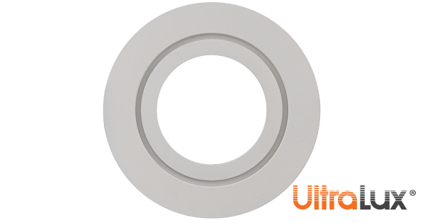 Ceiling downlight frame, round, fixed, white, aluminium, IP44 | Ultralux