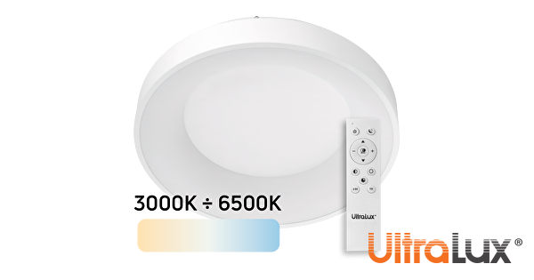 LED димираща CCT плафониера с дистанционно управление, бяла, max. 72W ...