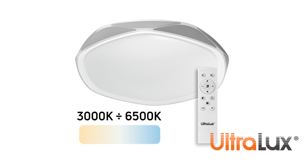 LED димираща CCT плафониера с дистанционно управление, сива, max. 72W ...
